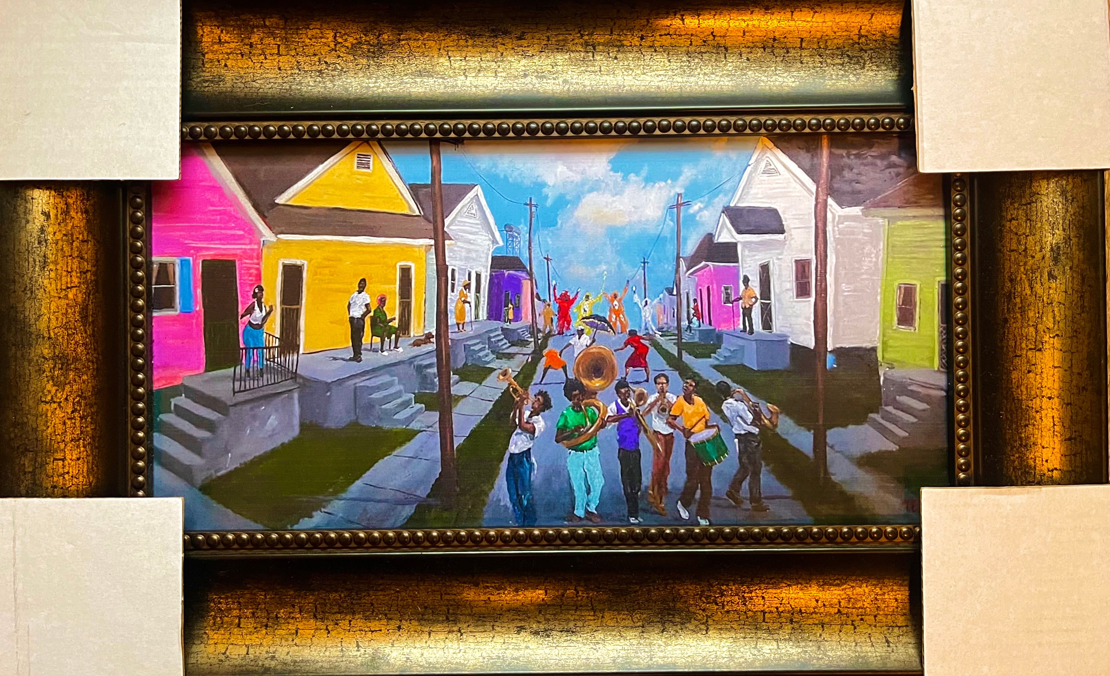 “2nd Line Time⚜️🎭” (Framed) – Ted Ellis Art - The Official Site