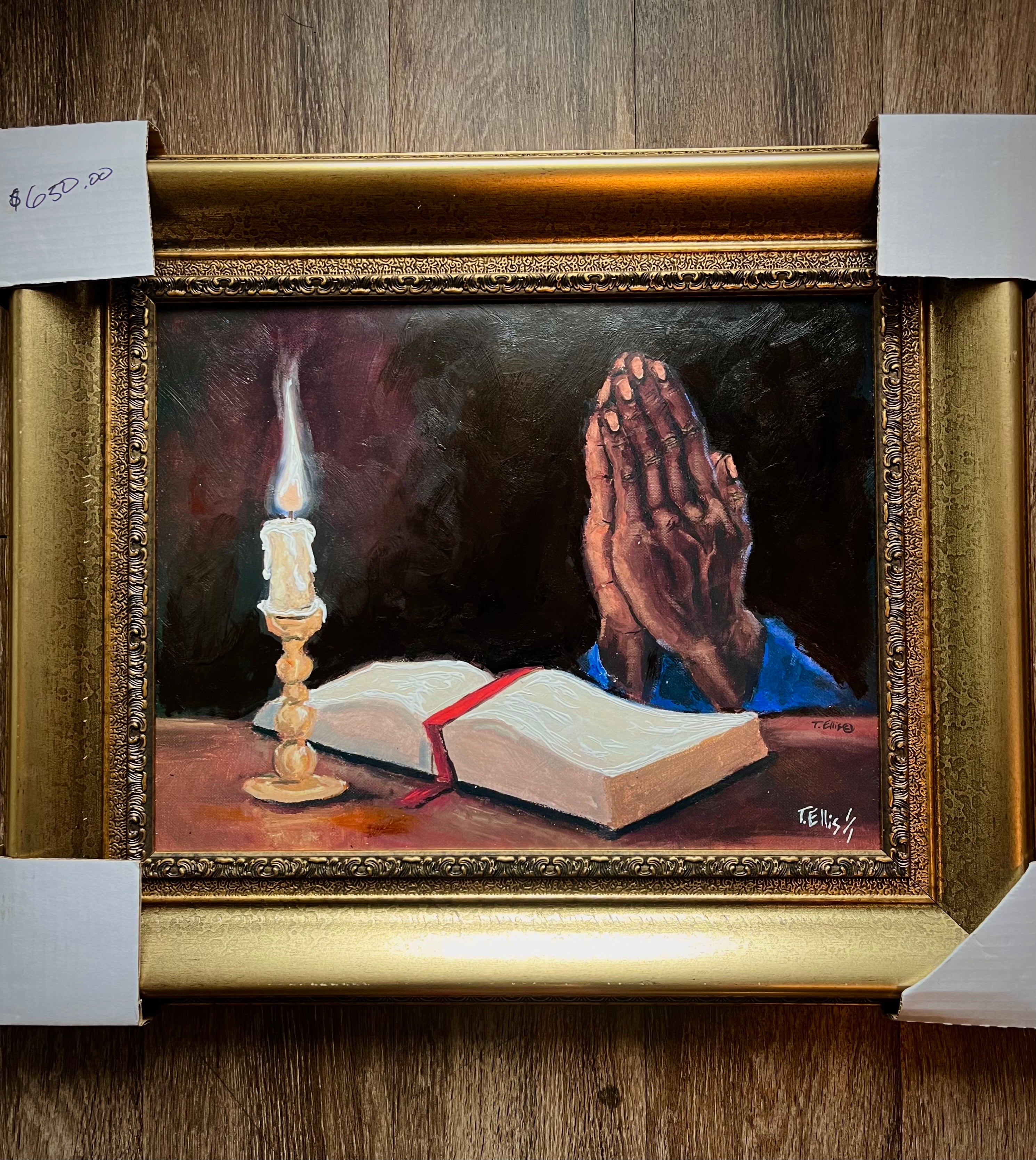 “Praying Hands🙏🏾”(Framed) – Ted Ellis Art - The Official Site